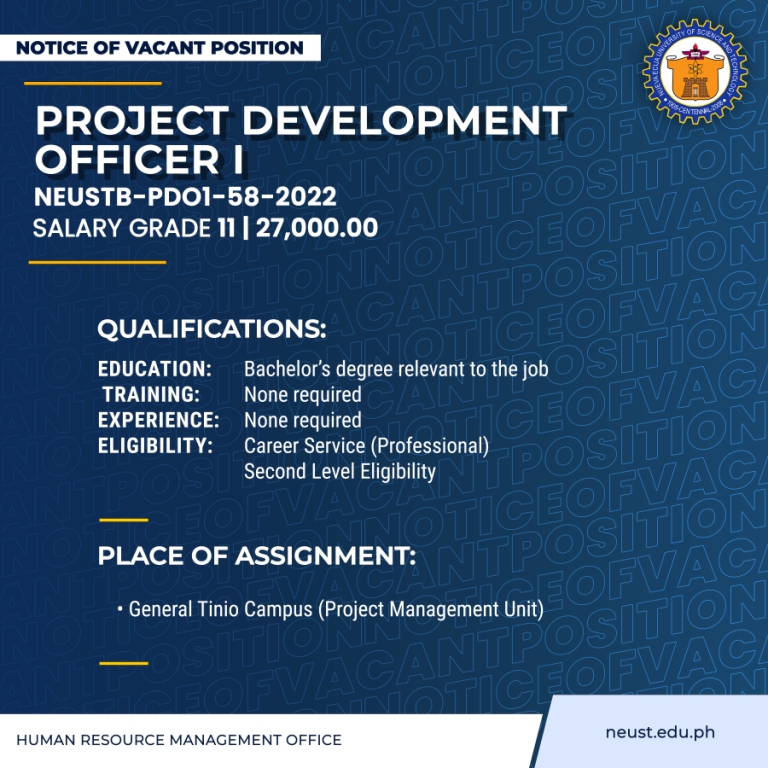 42-PROJECT-DEVELOPMENT-OFFICER-I | Nueva Ecija University of Science ...